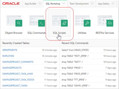 accessing sql scripts