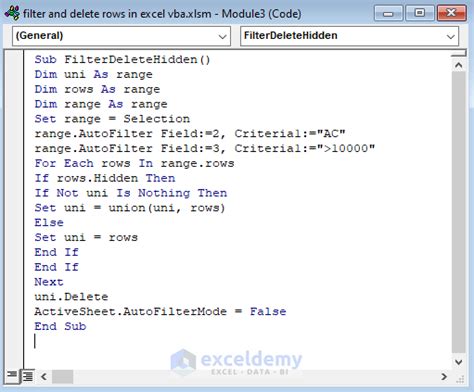How To Filter And Delete Rows With VBA In Excel Methods ExcelDemy