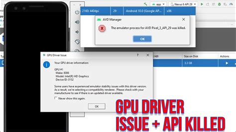 Fixed GPU Driver Issue Your GPU driver information: GPU 1 for Android studio - YouTube