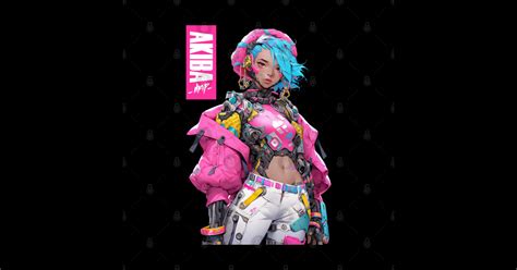 Akiba Drip Bio Cybernetic Anime Waifu ワイフ 002 Mecha Girl Colorful Akihabara Style Anime Girl