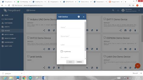 Little Robot Mengukur Jarak Berbasis Esp32 Dan Sensor Ultrasonik Platform Thingsboard