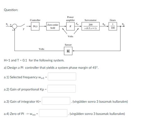 Solved Question H1 And T01 For The Following System A