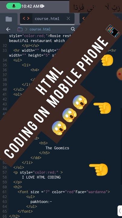 Html Coding On Mobile Phone 📱1m Views How To Do Coding On Mobile Phones Youtubeshort