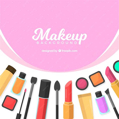 Free Vector Make Up Background With Flat Design