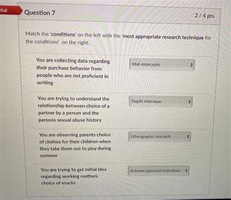 Solved Tial Question 7 2 4 Pts Match The Conditions On The