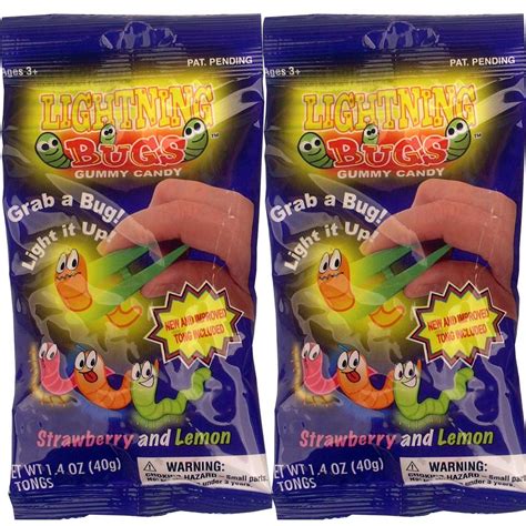 Lightning Bugs Gummy Candy Packs Tong Included 12 Ct Case