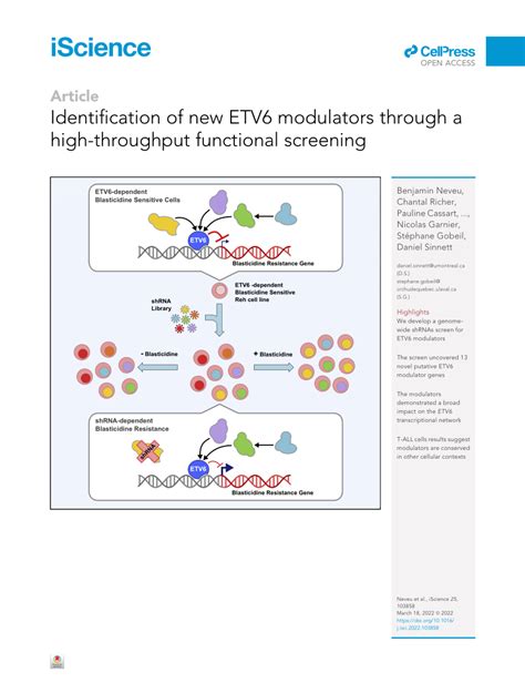 pdf identification of new etv6 modulators through a high throughput