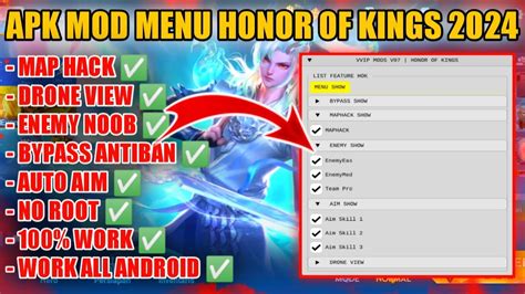 CHEAT HONOR OF KING 2024 | APK MOD MENU HOK TERBARU | MAP HACK DRONE VIEW ENEMY EASY | VIP MODS ...