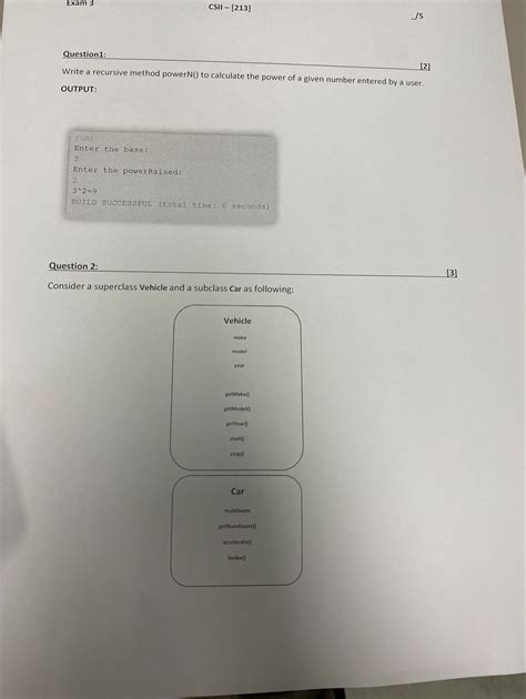 Solved Question1 Write A Recursive Method Powern To