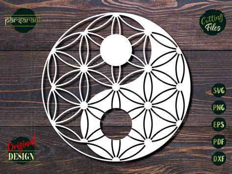 Yin And Yang SVG Flower Of Life SVG Yin Yang Clipart Tai Chi Etsy
