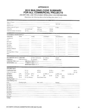 Fillable Online BUILDING CODE SUMMARY FOR ALL COMMERCIAL Fax Email Print PdfFiller