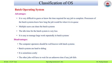 Classification Of Operating System Pptx