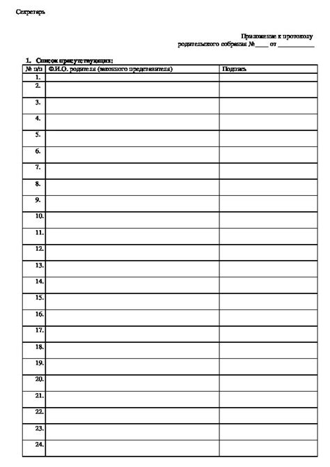 Список родителей