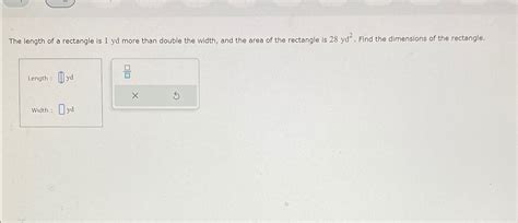 Solved The Length Of A Rectangle Is Yd More Than Double Chegg
