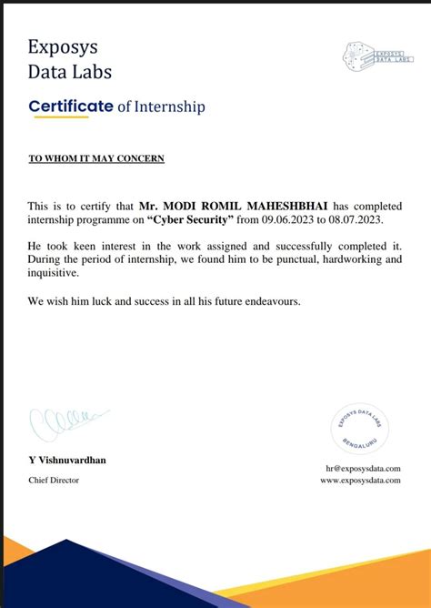 Romil Modi On Linkedin Successfully Completed My One Month Internship From Exposys Data Labs In