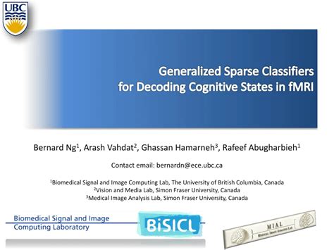 Ppt Generalized Sparse Classifiers For Decoding Cognitive States In Fmri Powerpoint