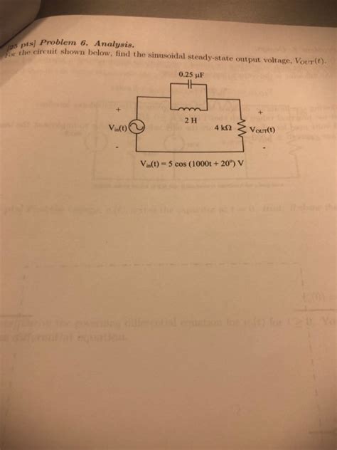 solved pts problem 6 analysis for the circuit shown