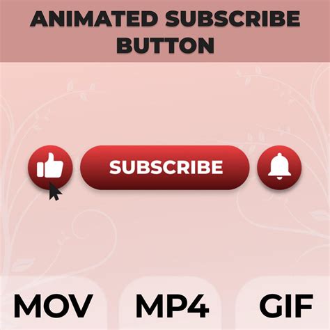 Animated Youtube Subscribe Button Overlay For Intro Videos Digital Download Etsy