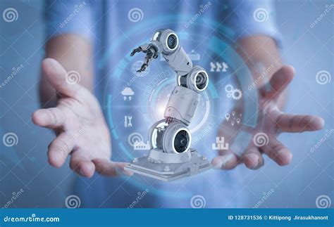 Robot Arm Connection Stock Photo Image Of Automaton 128731536