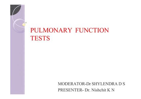 Bedside Pulmonary Function Tests Lung Funtion Testpptx