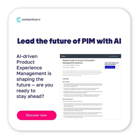 The Gartner Market Guide For Product Information Management Pim Contentserv