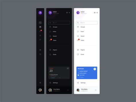 sidebar navigation by Wojciech Zieliński on Dribbble