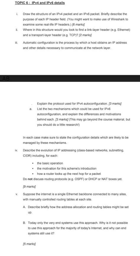 TOPIC IPv And IPv Details Draw The Structure Of Chegg Com