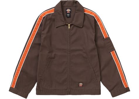 Supreme Dickies Stripe Eisenhower Jacket Brown Mens Ss22 Us