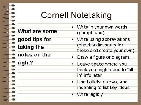 Cornell Note Taking Method Cornell Notetaking Why Should
