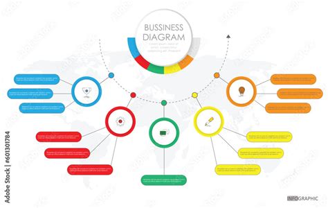 Bussiness Diagram Circular Layout Chart Project Timeline Diagram With 5