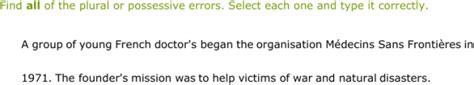 ixl identify and correct errors with plural and possessive nouns