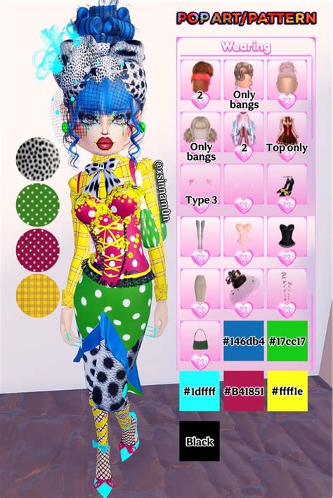 Dress To Impress Theme Pop Artpattern Tutorial Pop Art Dti Outfit