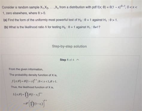 solved consider a random sample x1 x2 xn from a
