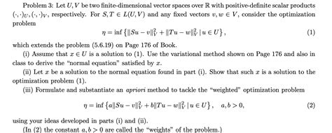 Problem Let U V Be Two Finite Dimensional Chegg