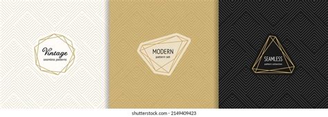 Vector Golden Seamless Pattern Collection Modern Stock Vector Royalty Free 1742401781