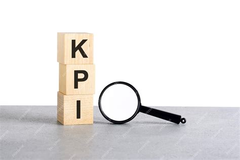 premium photo kpi key performance indicators text on wooden cube