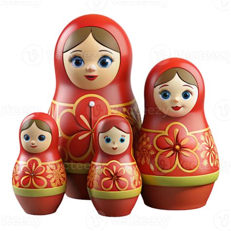 Red And Gold Nested Dolls 55298453 Png