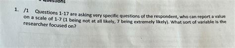 Solved Stat1000 Questionnaire Results Dataset For