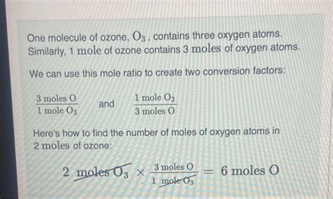 Solved One Molecule Of Ozone O3 Contains Three Oxygen