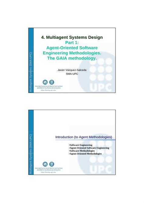 PDF Multiagent Systems Design Part Agent Oriented Jvazquez Teaching Sma Upc Slides