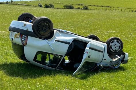 A Crash Sees Car Overturn Into Field Near Wadebridge Cornwall Live