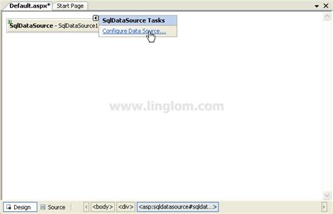 Accessing Sql Server On Aspnet Using Sqldatasource Part 1 Select