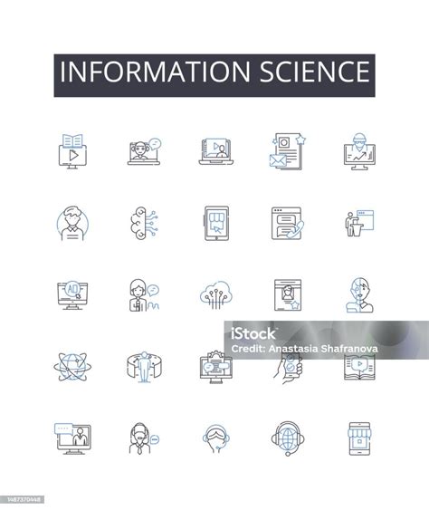 Information Science Line Icons Collection Distribution Allocation