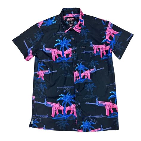 Retro Rifle Shirts Retro Rifle The Palm Button Up Shirt Short