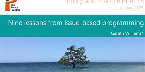 Policy And Practice Brief 18 Nine Lessons From Issue Based Programming The Policy Practice