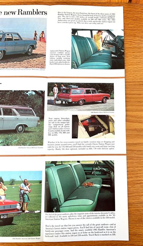 1965 Rambler Station Wagon Sales Brochure Classic Car Collectors Item