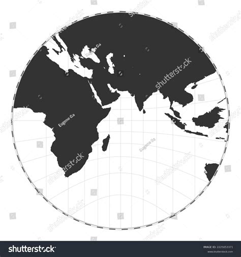 Vector World Map Gnomonic Projection Plain Stock Vector Royalty Free 2225053371 Shutterstock