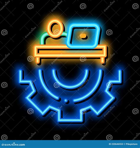 Developer Gear Neon Glow Icon Illustration Stock Vector Illustration Of Coding Programming