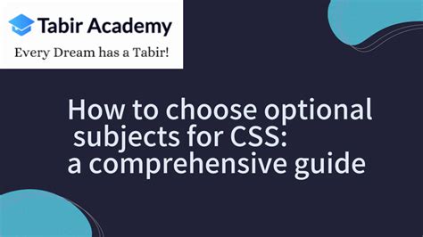 How To Choose Optional Subjects In Css A Comprehensive Guide Tabir