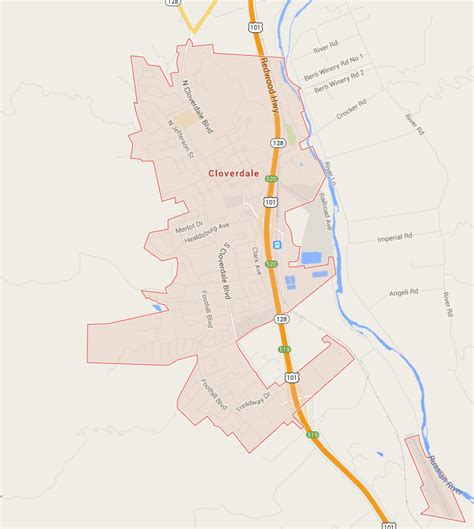 Cloverdale California Map